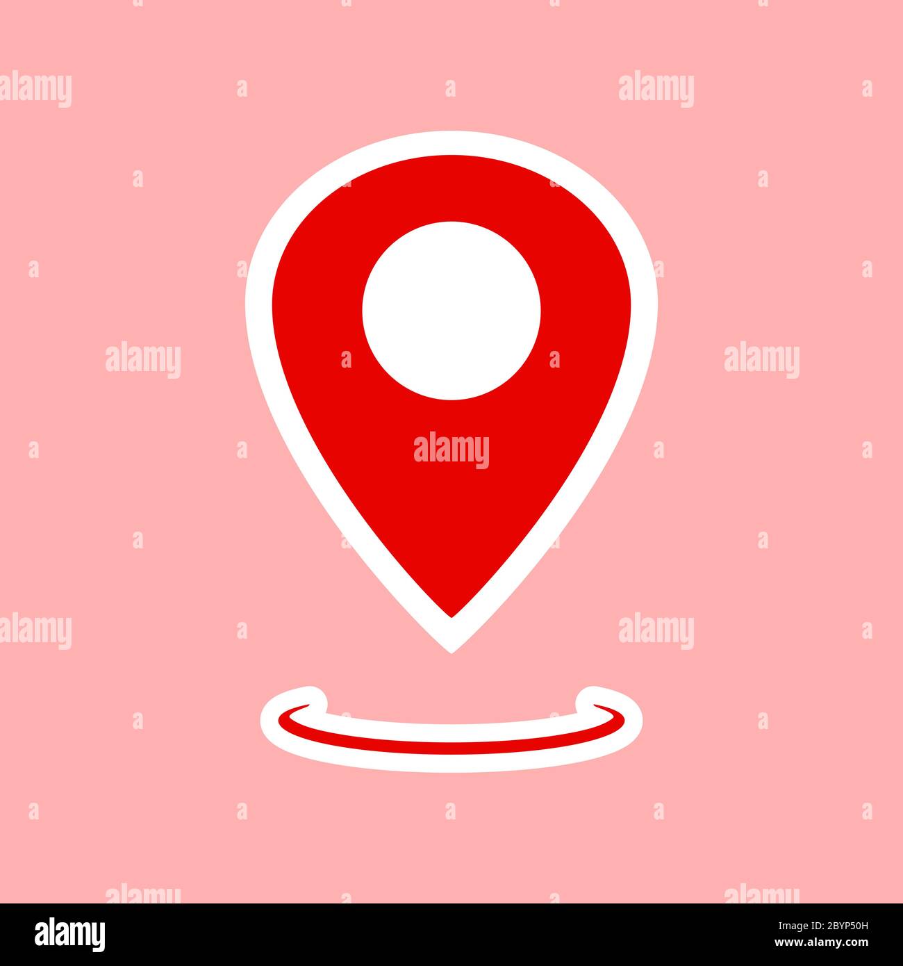 Map pointer, geo pin, location icon or geolocation, gps, on isolated white background. EPS 10 ...