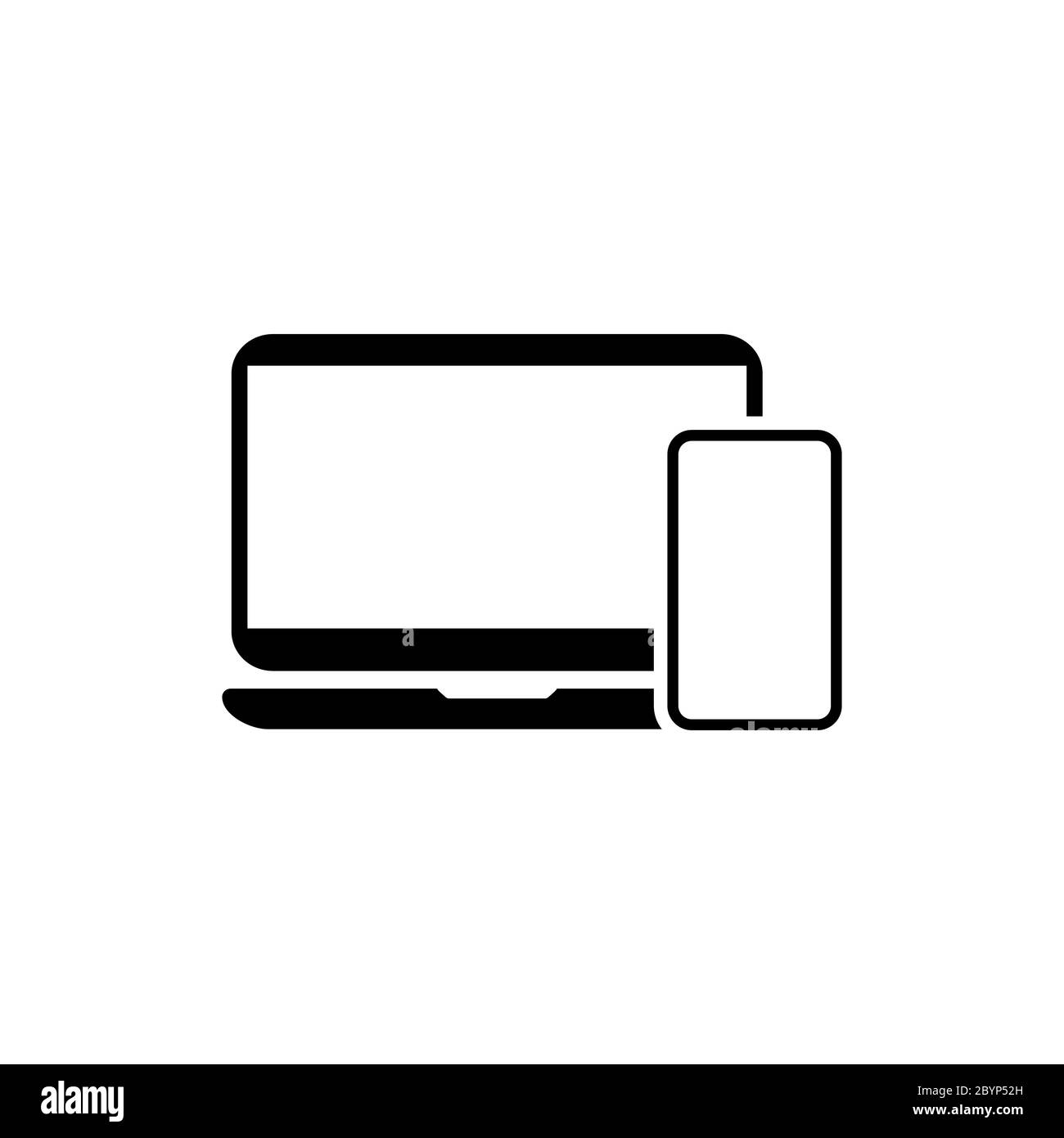 Laptop and smartphone, mobile icon on isolated background. New ...