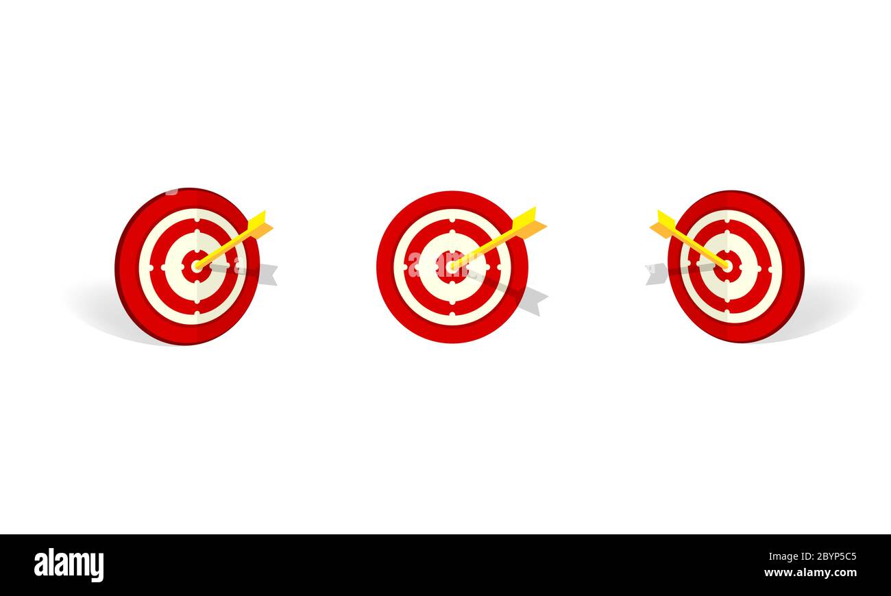 Mission, target icon or business goal logo on isolated white background ...