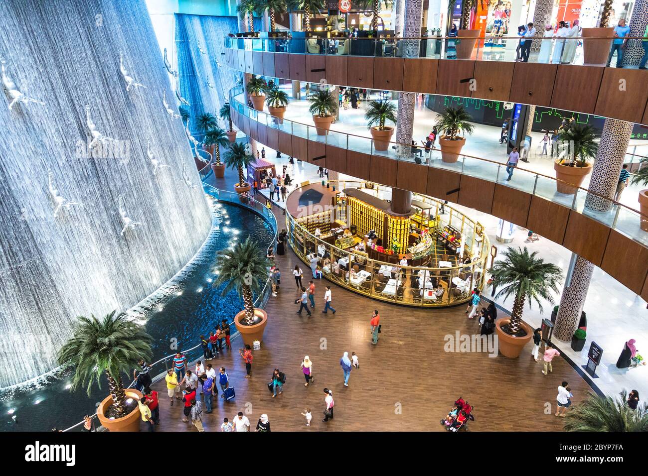 Waterfall in Dubai Mall - world's largest shopping mall Stock Photo - Alamy
