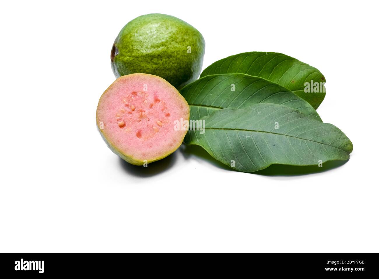 Fresh guava with leaf isolated on white background Stock Photo - Alamy