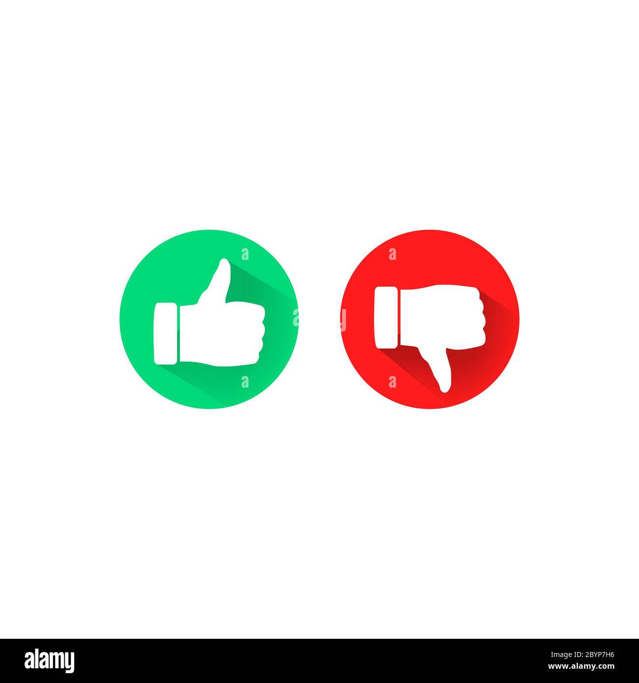 Like and dislike symbol icon flat on isolated white background. EPS 10 ...