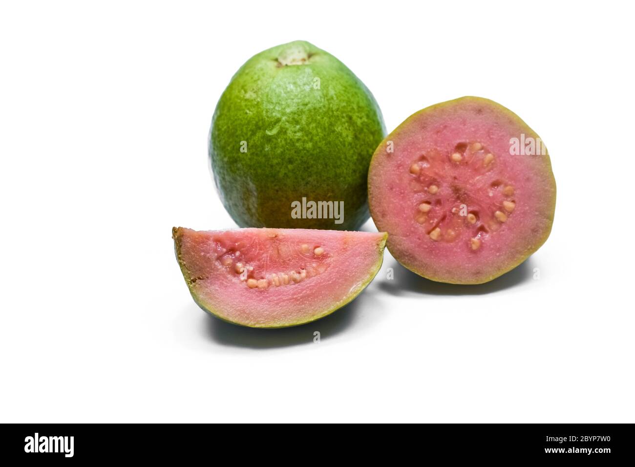 Fresh guava with leaf isolated on white background Stock Photo - Alamy
