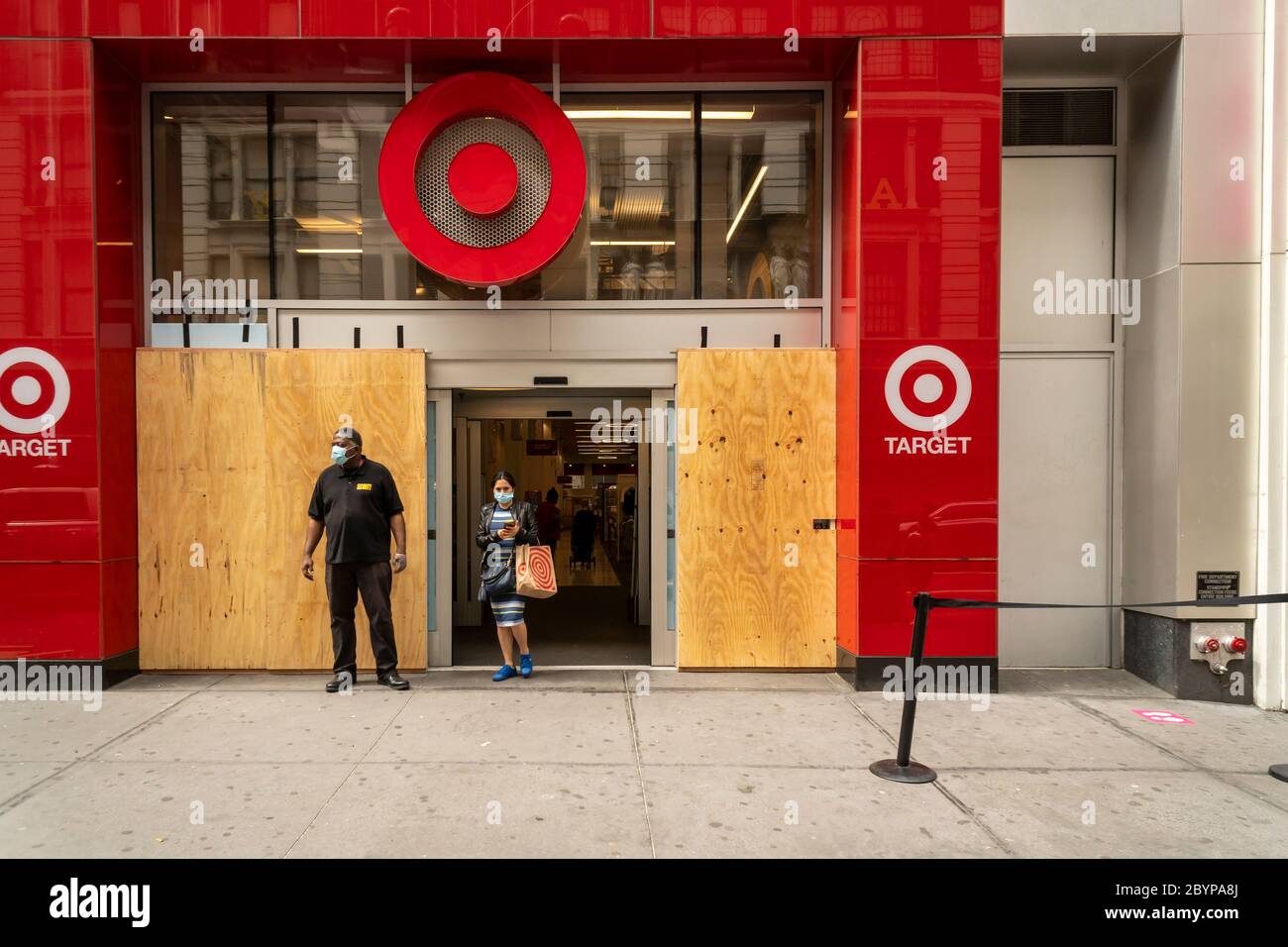 Target store in Herald Square is boarded up in New York after the ...