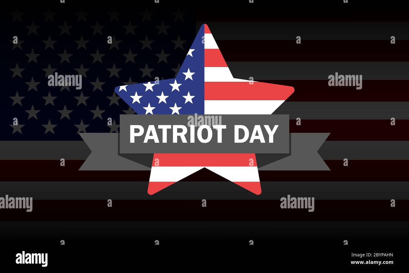 Patriot Day with star in national flag colors. September 11th icon. USA ...