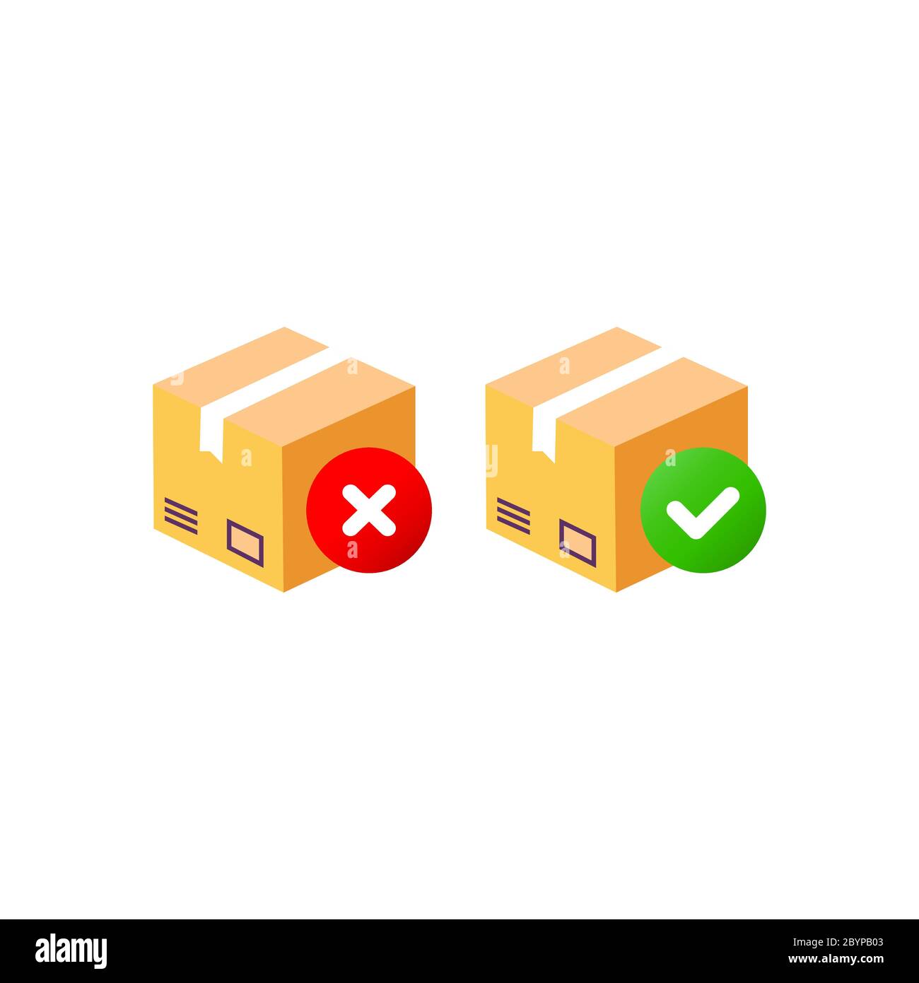 Delivery box check mark hi-res stock photography and images - Alamy