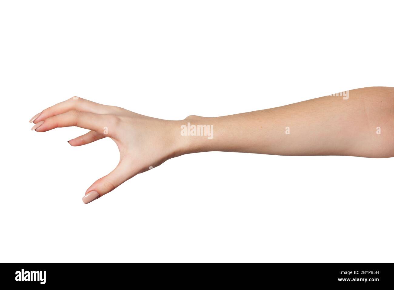 Female hand reaching for something on white Stock Photo - Alamy