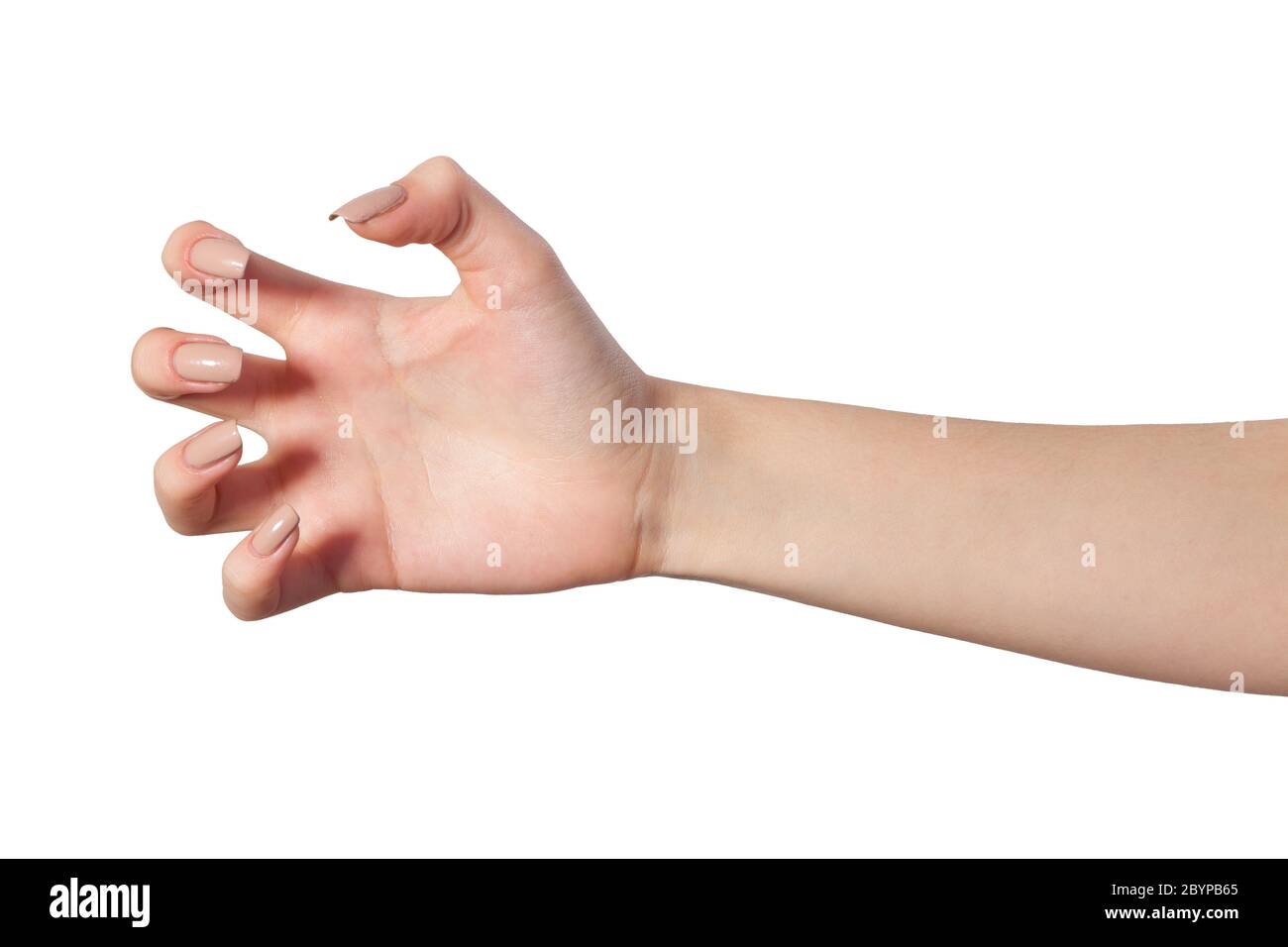 Female hand reaching for something on white Stock Photo - Alamy