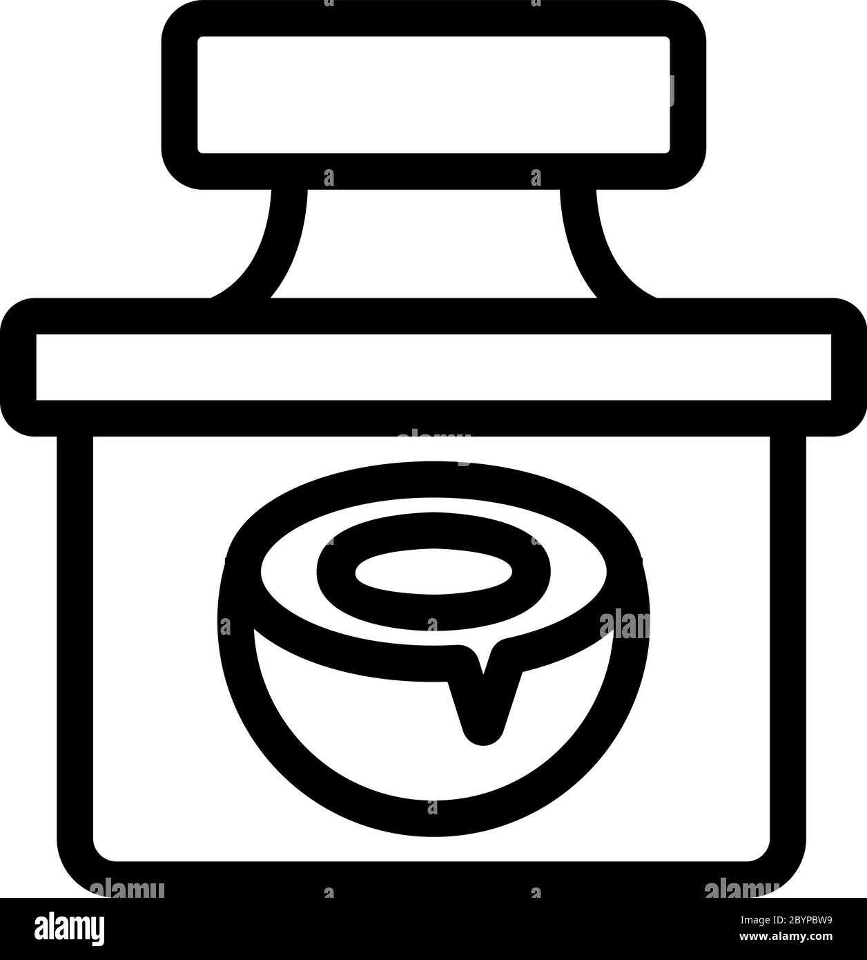 coconut creamy liquid container icon vector outline illustration Stock ...