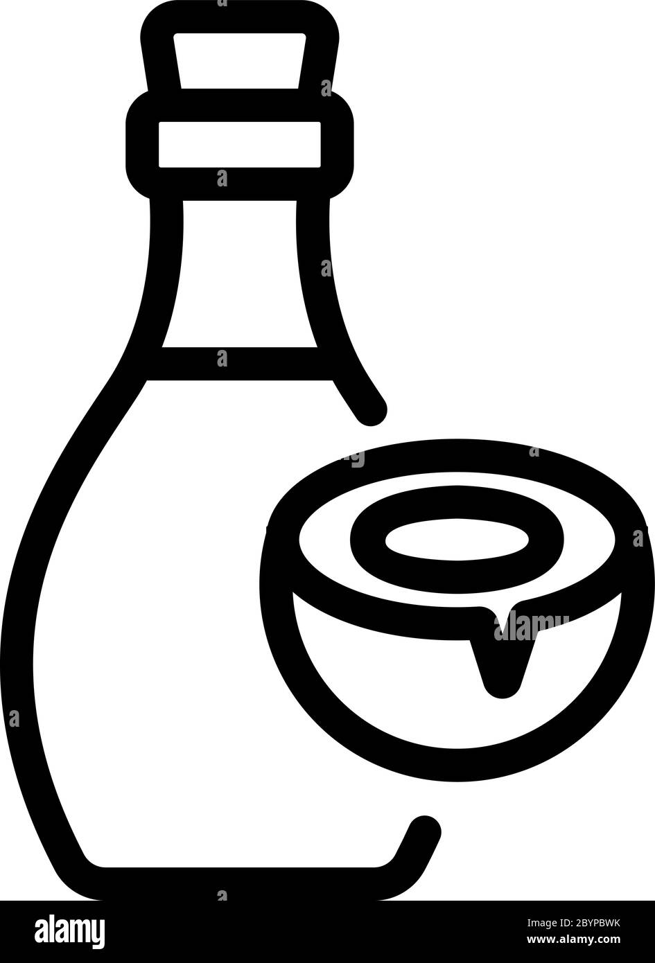 coconut elixir bottle icon vector outline illustration Stock Vector ...