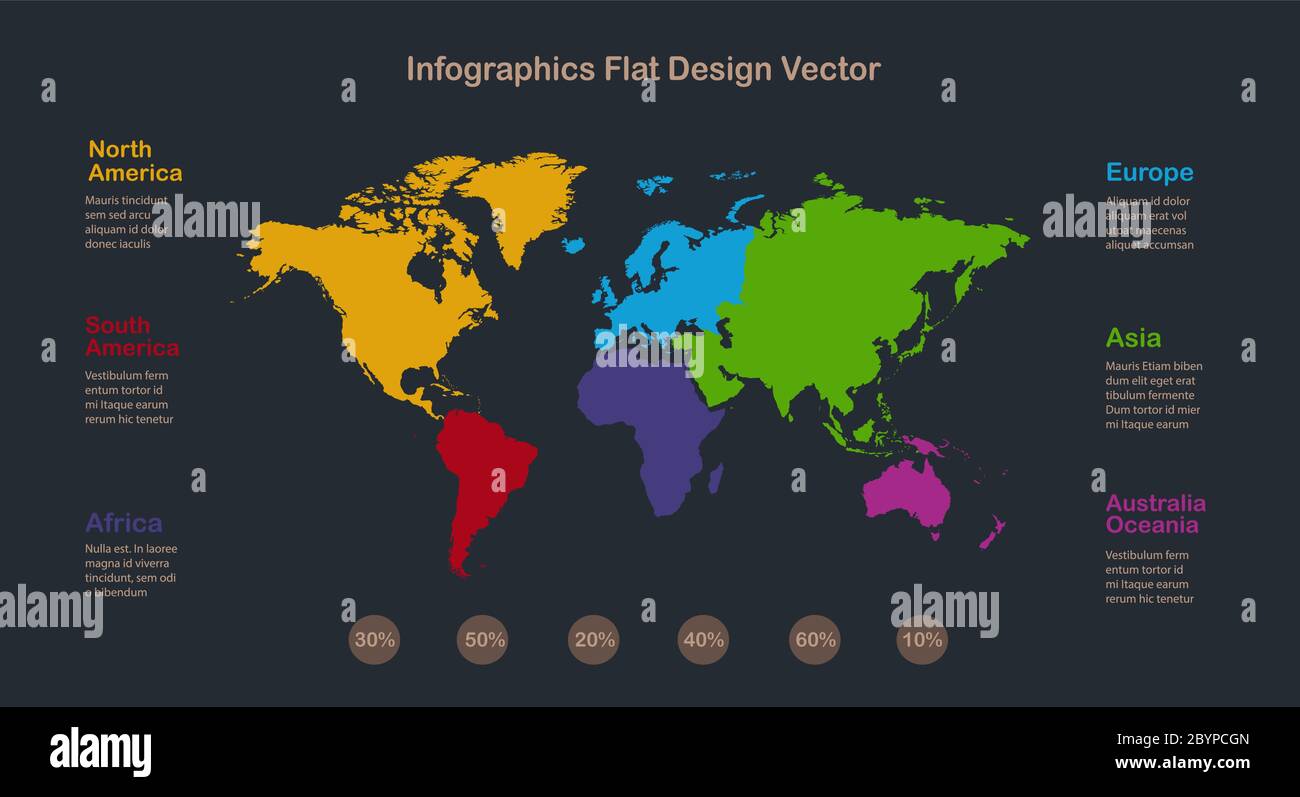 World Map Continents Vector