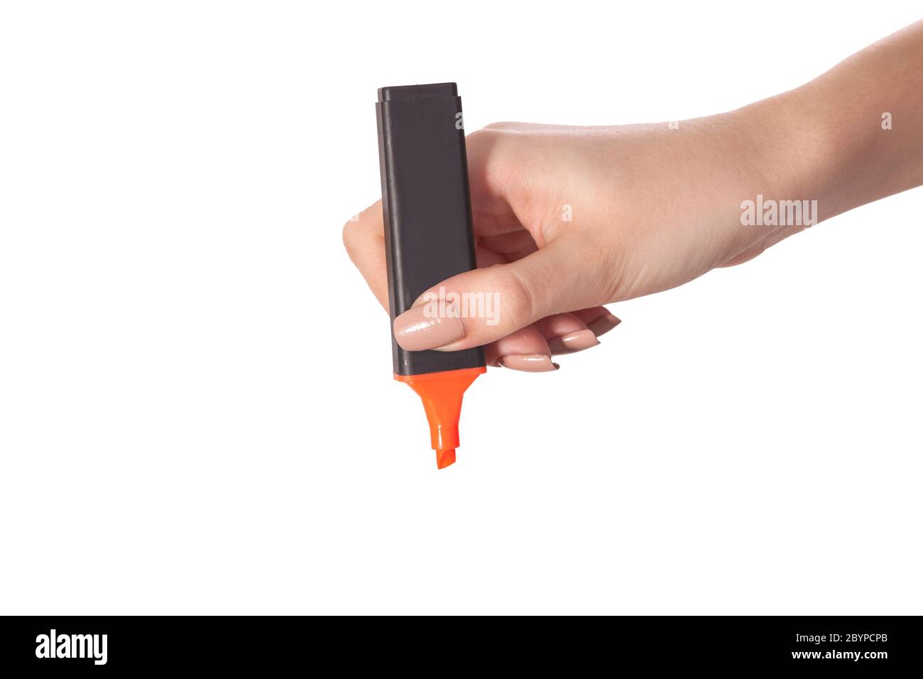 Hand with a marker drawing isolated Stock Photo - Alamy