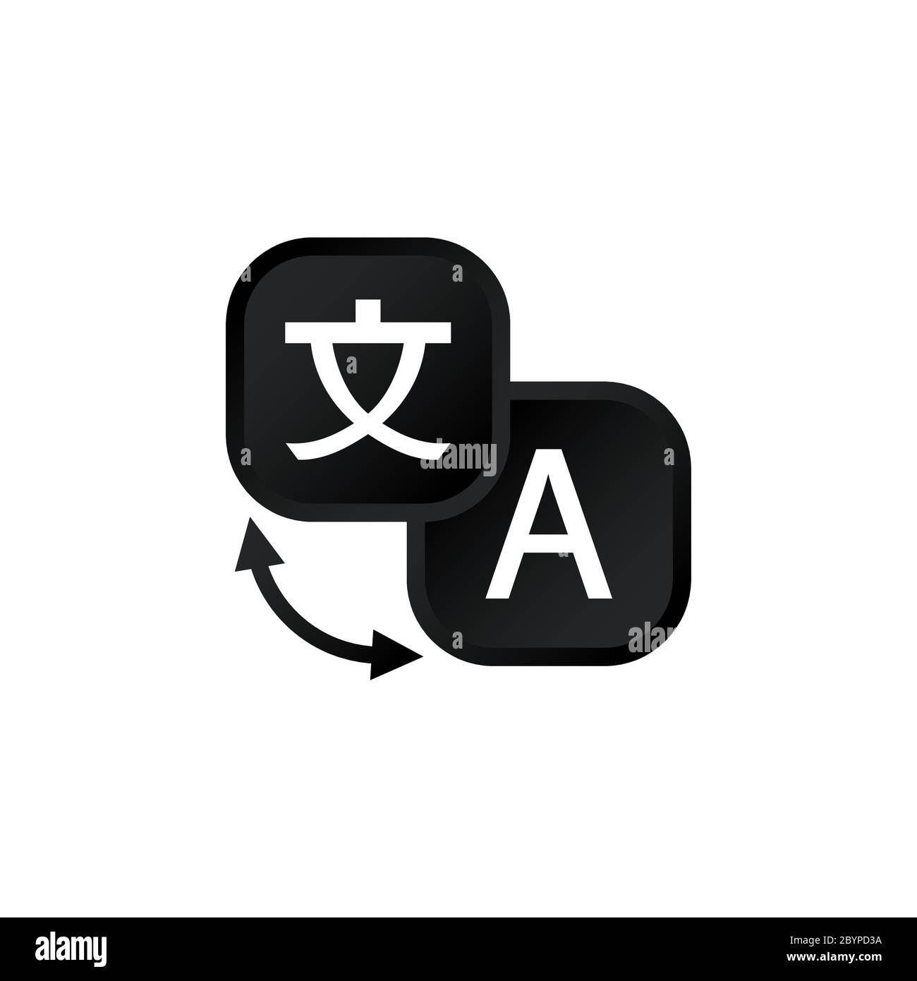 Language translation button icon set on isolated white background. Eps ...