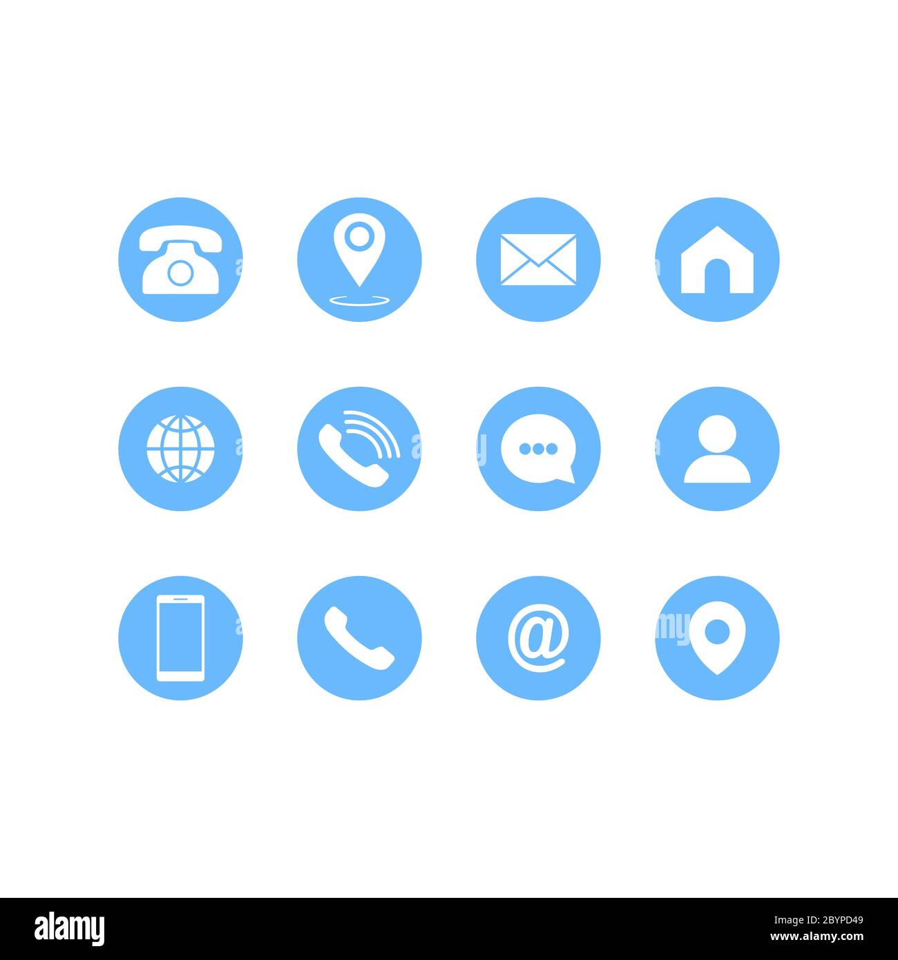 Set of communication icons set modern button. Phone, mobile phone, mail ...