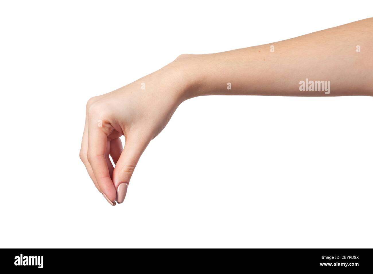 Female hand reaching for something on white Stock Photo - Alamy
