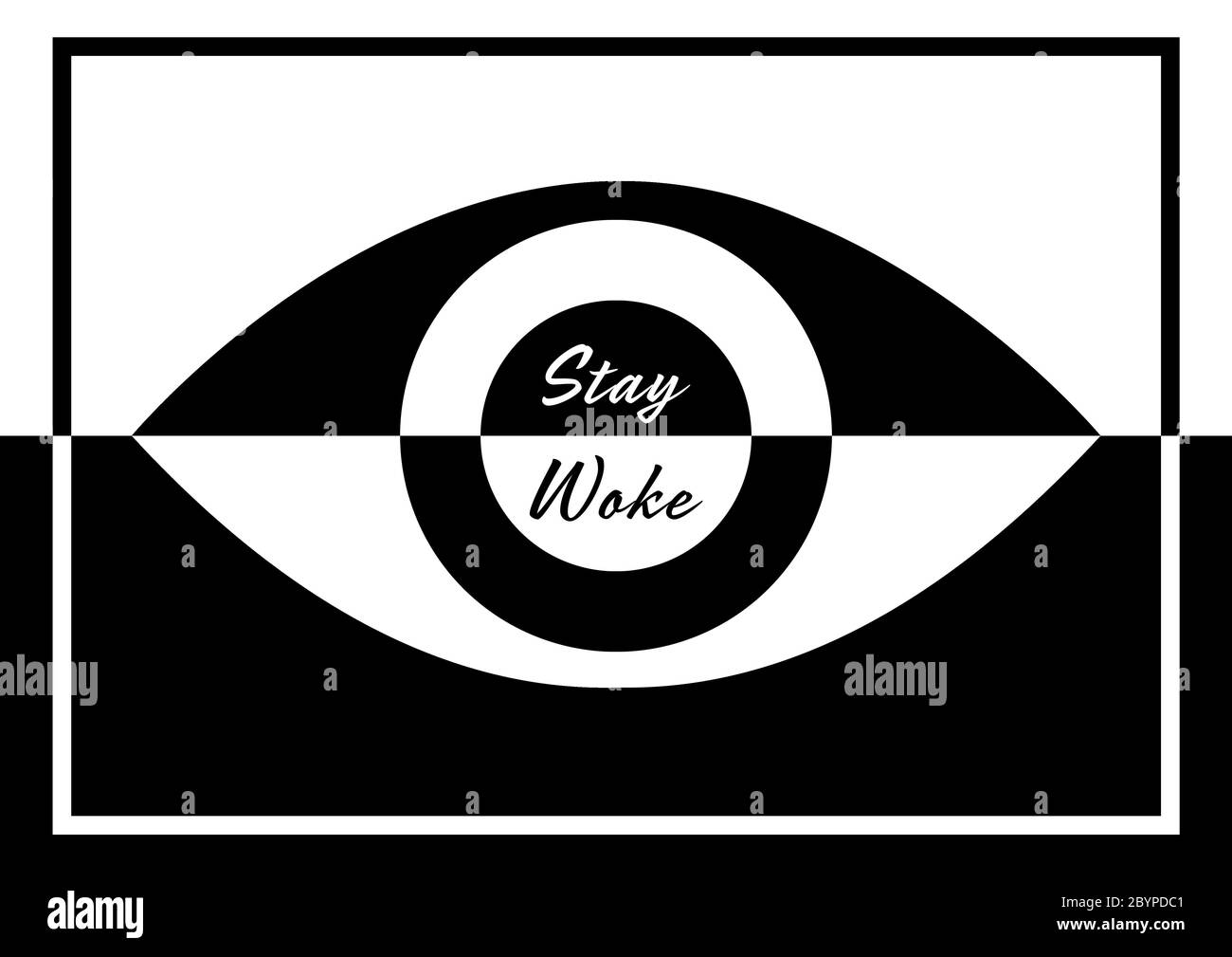 A black and white logo design to symbolize the concept of being woke to ...