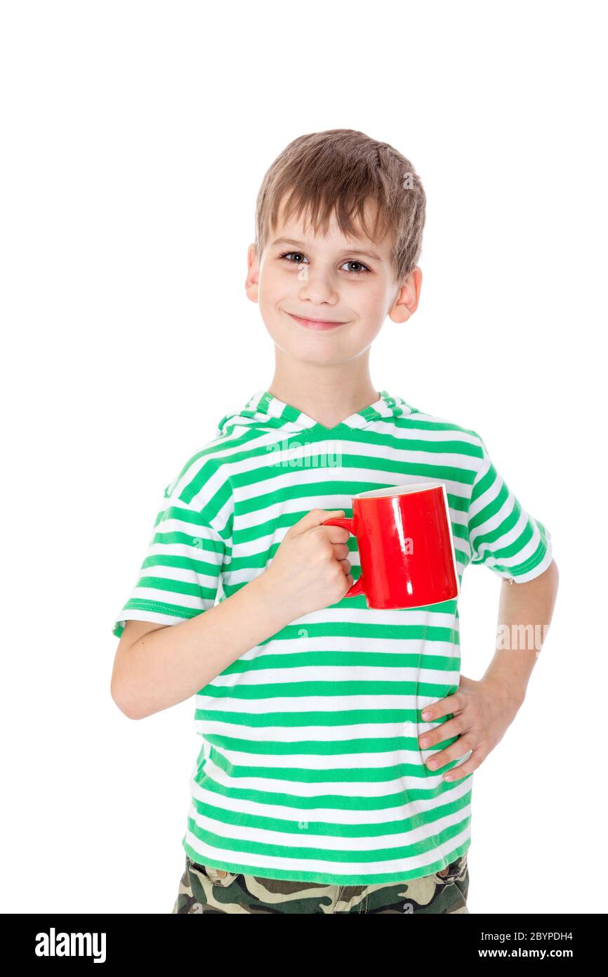 Boy holding cup of water hi-res stock photography and images - Alamy