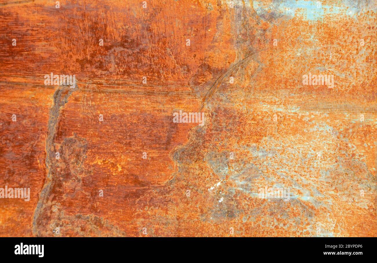 Textured red rust wall background, aged vintage surface, horizontal ...