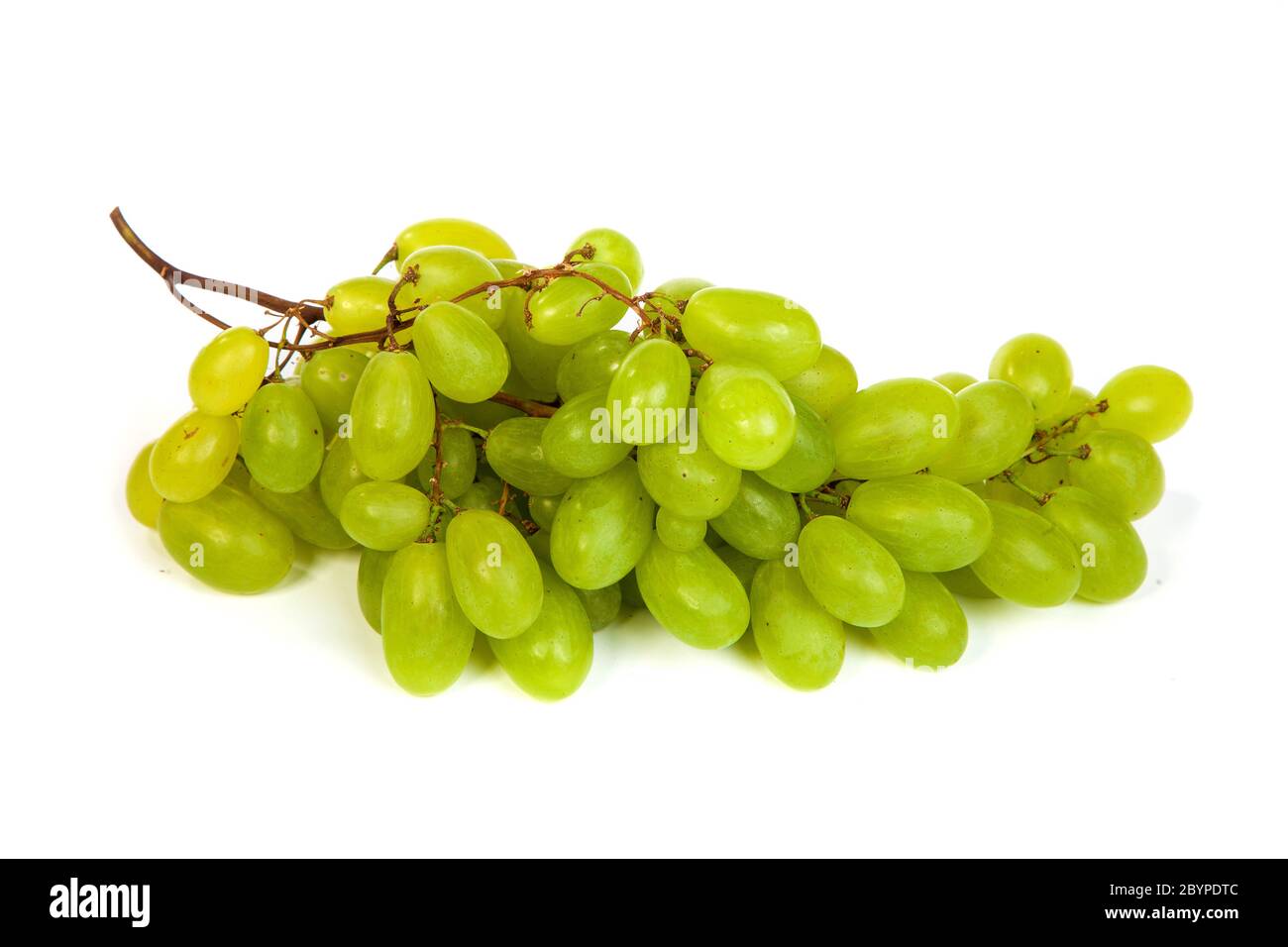 Bunch of Green Grapes laying isolated Stock Photo - Alamy