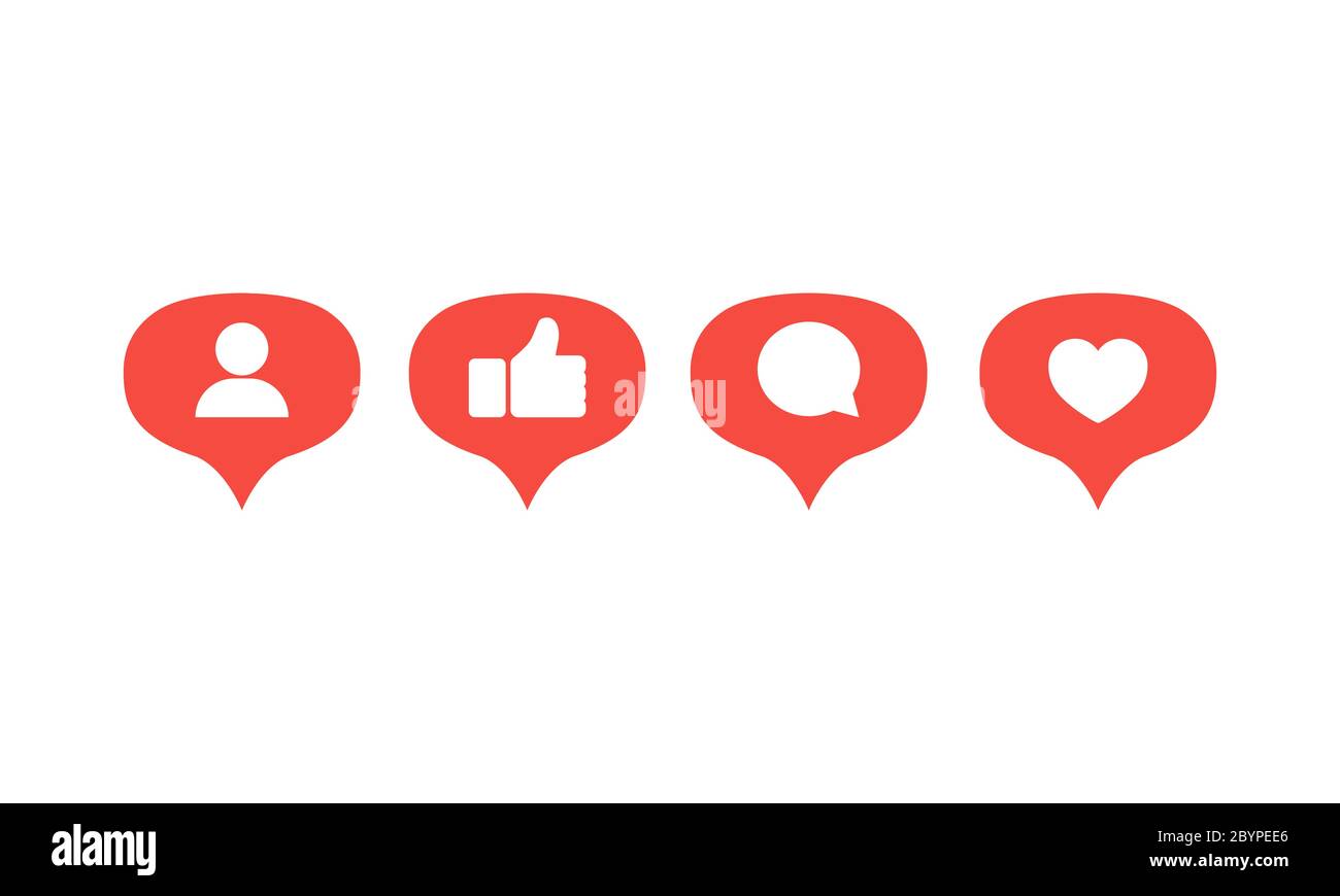 Like, follower, comment icons. Vector illustration. Vector on isolated ...