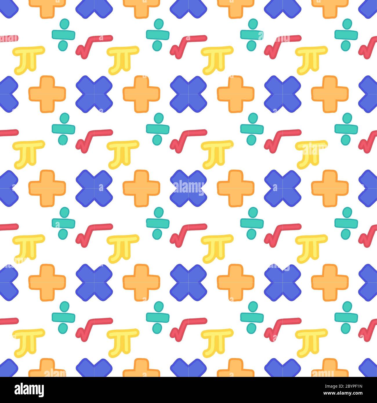 Colorful illustration of math symbols seamless pattern for education ...
