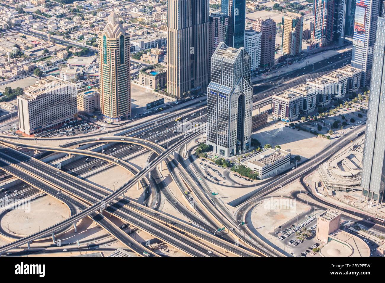 Dubai downtown. East, United Arab Emirates architecture. Aerial view ...