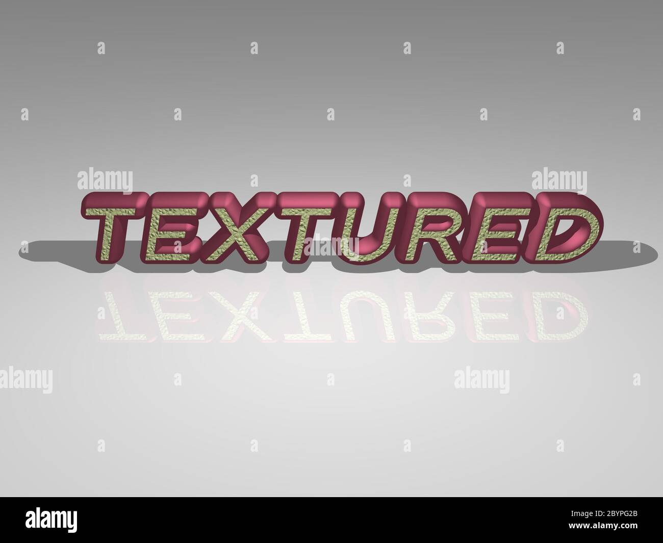 textured 3D text illustrated with light perspective and shades, a ...