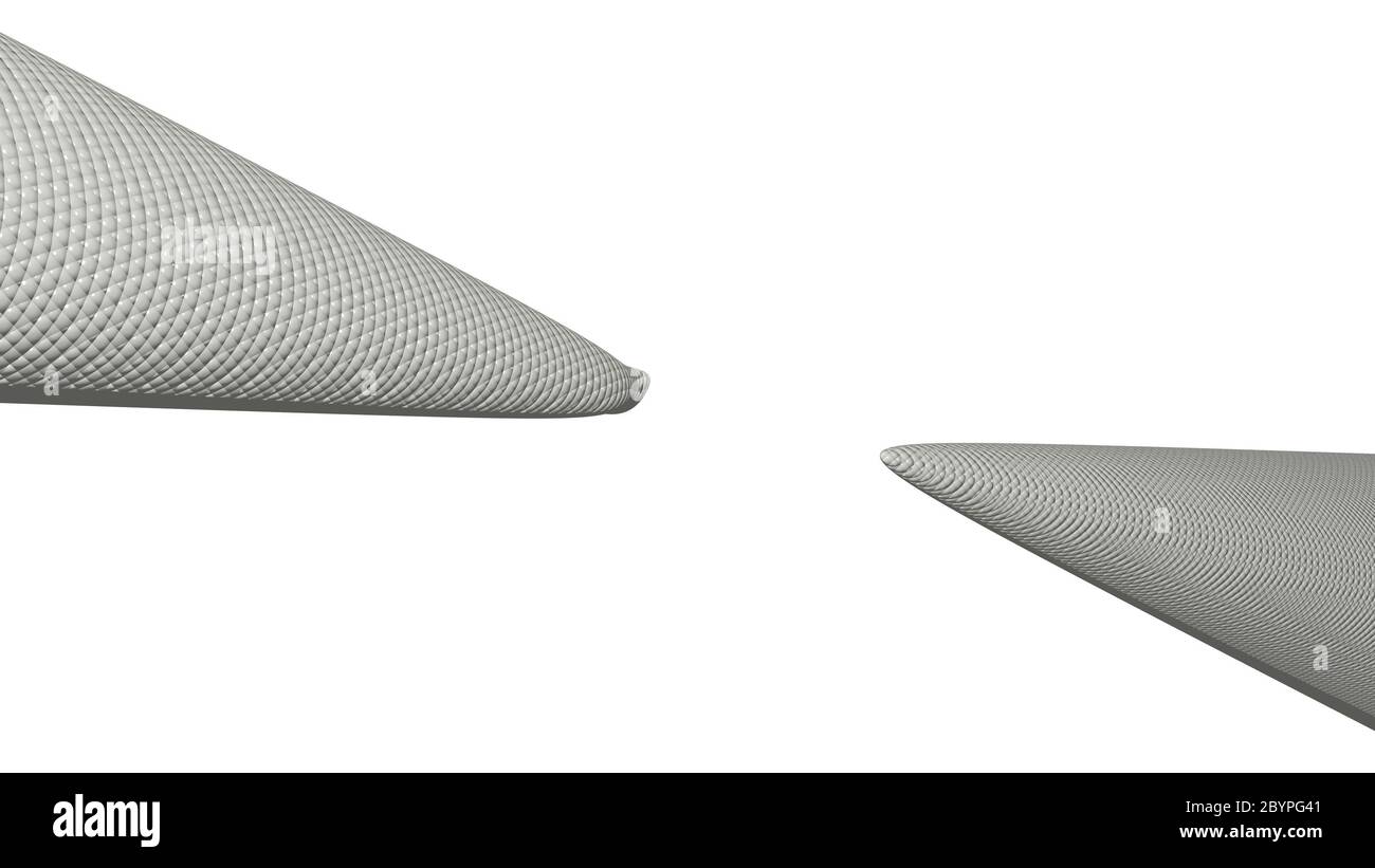 3D illustration of a geometrical shape of IVORY color on a white ...