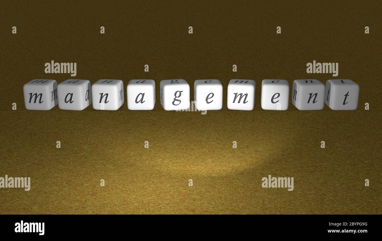 management built by dice letters and color crossing for the related ...