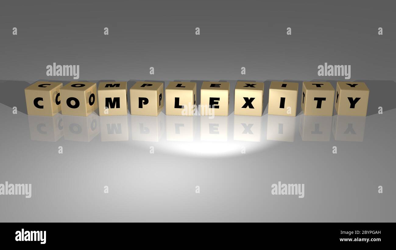 COMPLEXITY made by golden dice letters and color crossing for the ...
