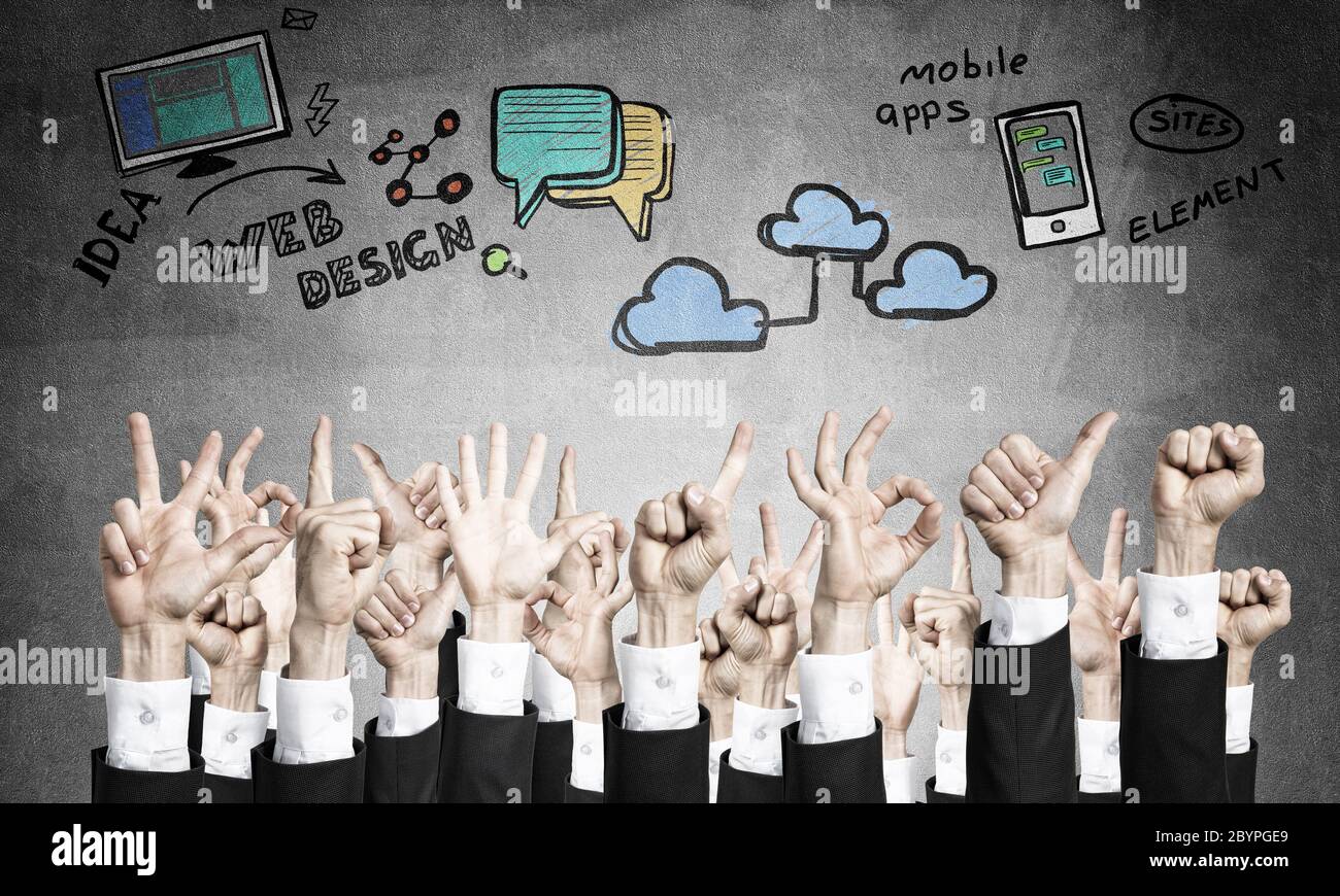 Set of hand gestures Stock Photo - Alamy