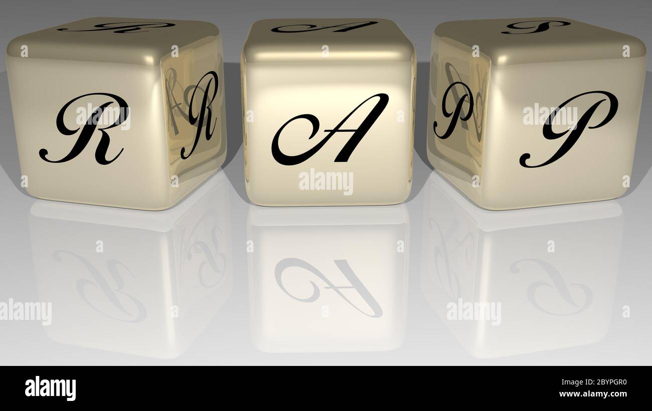 RAP made by golden dice letters and color crossing for the related ...