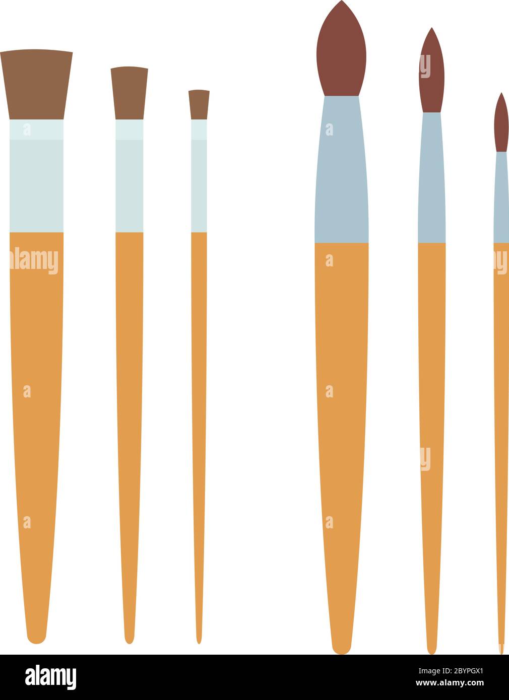 Set of brushes for drawing vector flat isolated Stock Vector Image ...