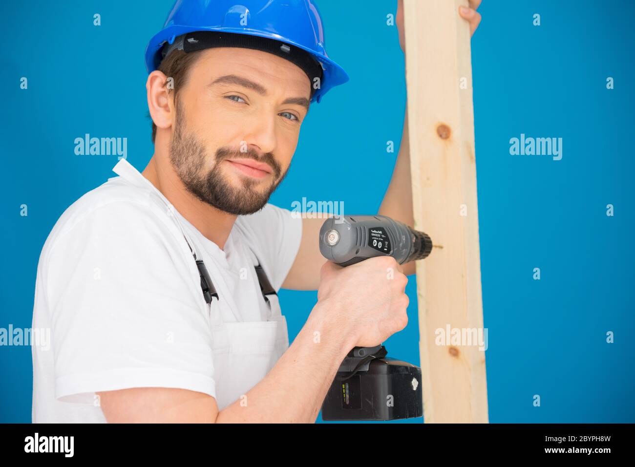 Man using power drill hi-res stock photography and images - Alamy