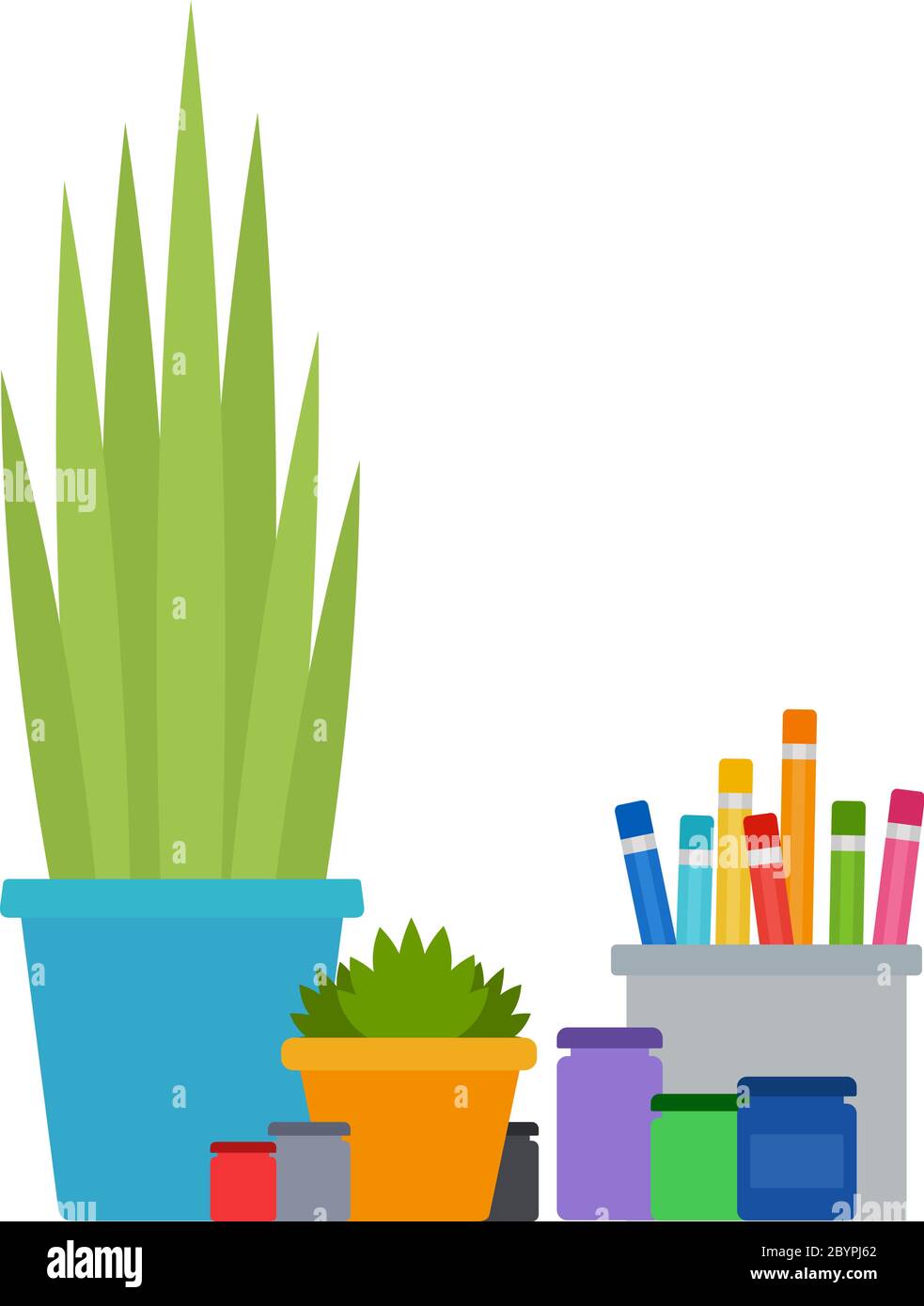 Paint plant pot Stock Vector Images - Alamy