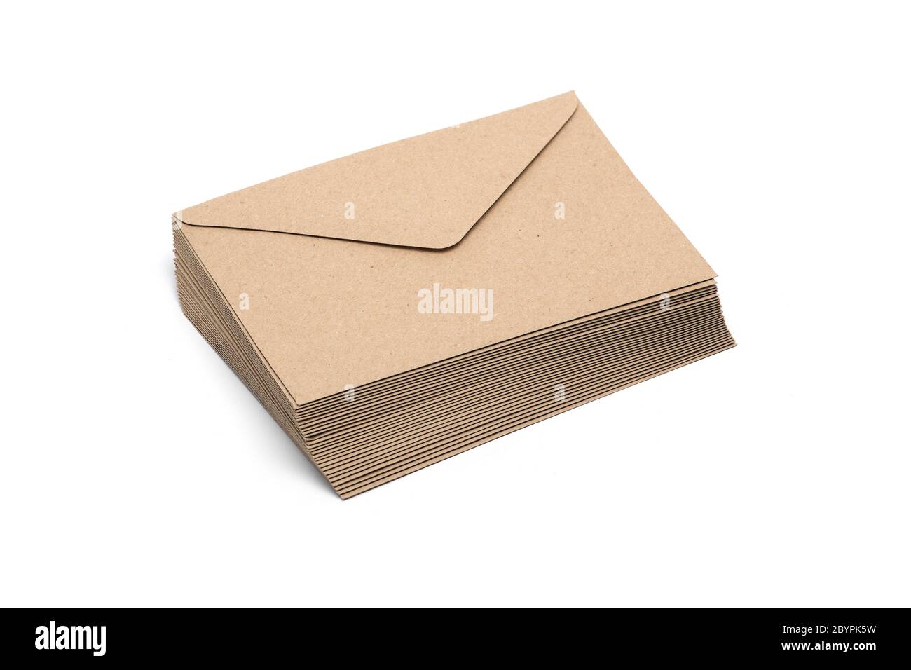 Recycled brown paper craft envelope isolated on white background Stock ...