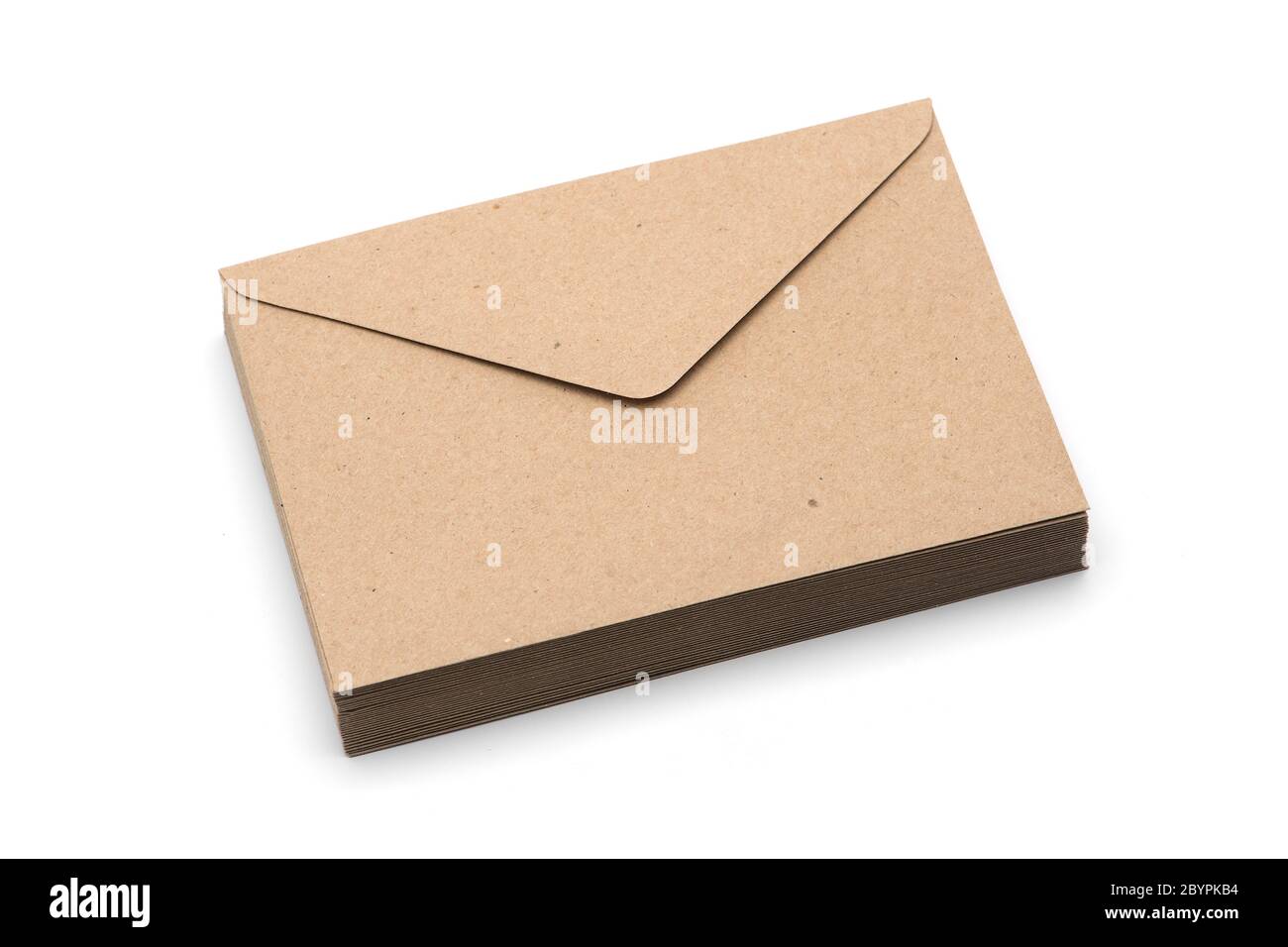 Recycled brown paper craft envelope isolated on white background Stock ...