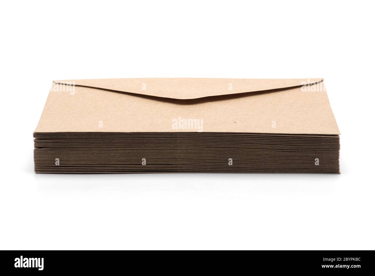 Recycled brown paper craft envelope isolated on white background Stock ...