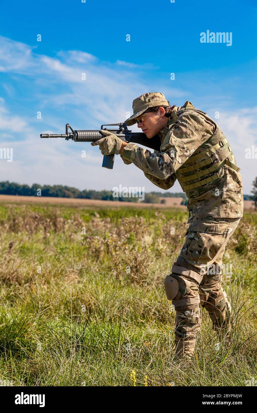 Soldier with a rifle Stock Photo - Alamy
