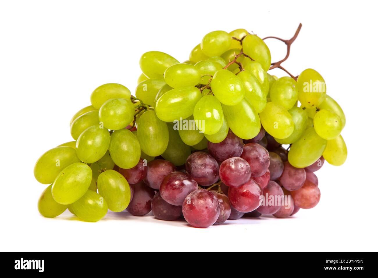 Bunch of White and Red Grapes laying isolated Stock Photo - Alamy
