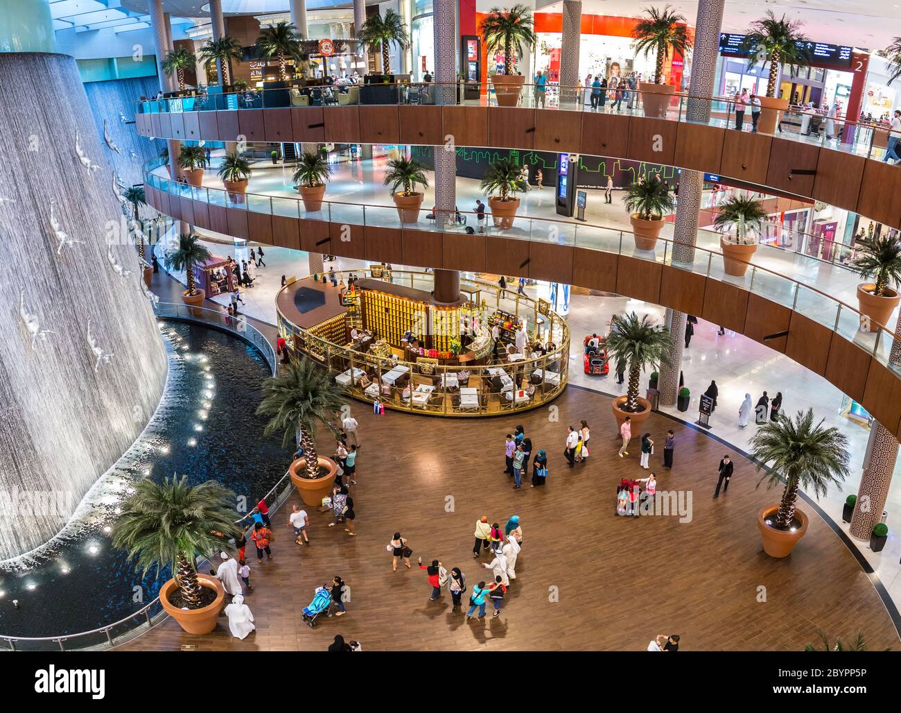 Waterfall in Dubai Mall - world's largest shopping mall Stock Photo - Alamy