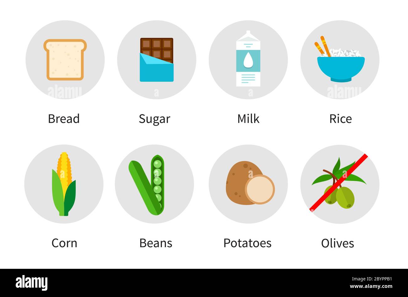 Set flat vector icons keto food pyramid isolated on white background ...