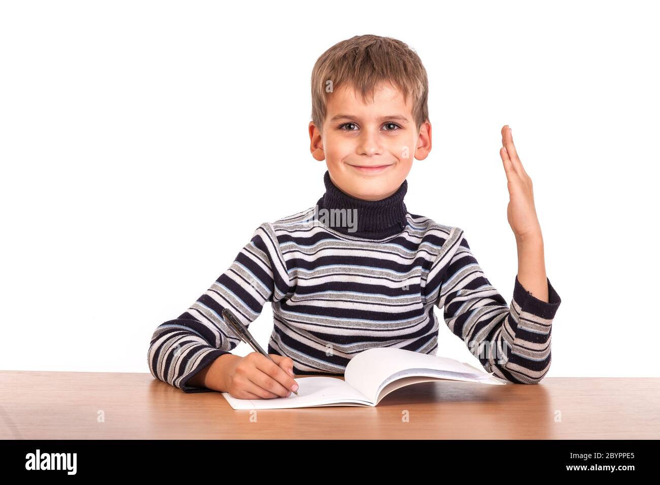 Cheerful Schoolboy ready to answer question Stock Photo - Alamy
