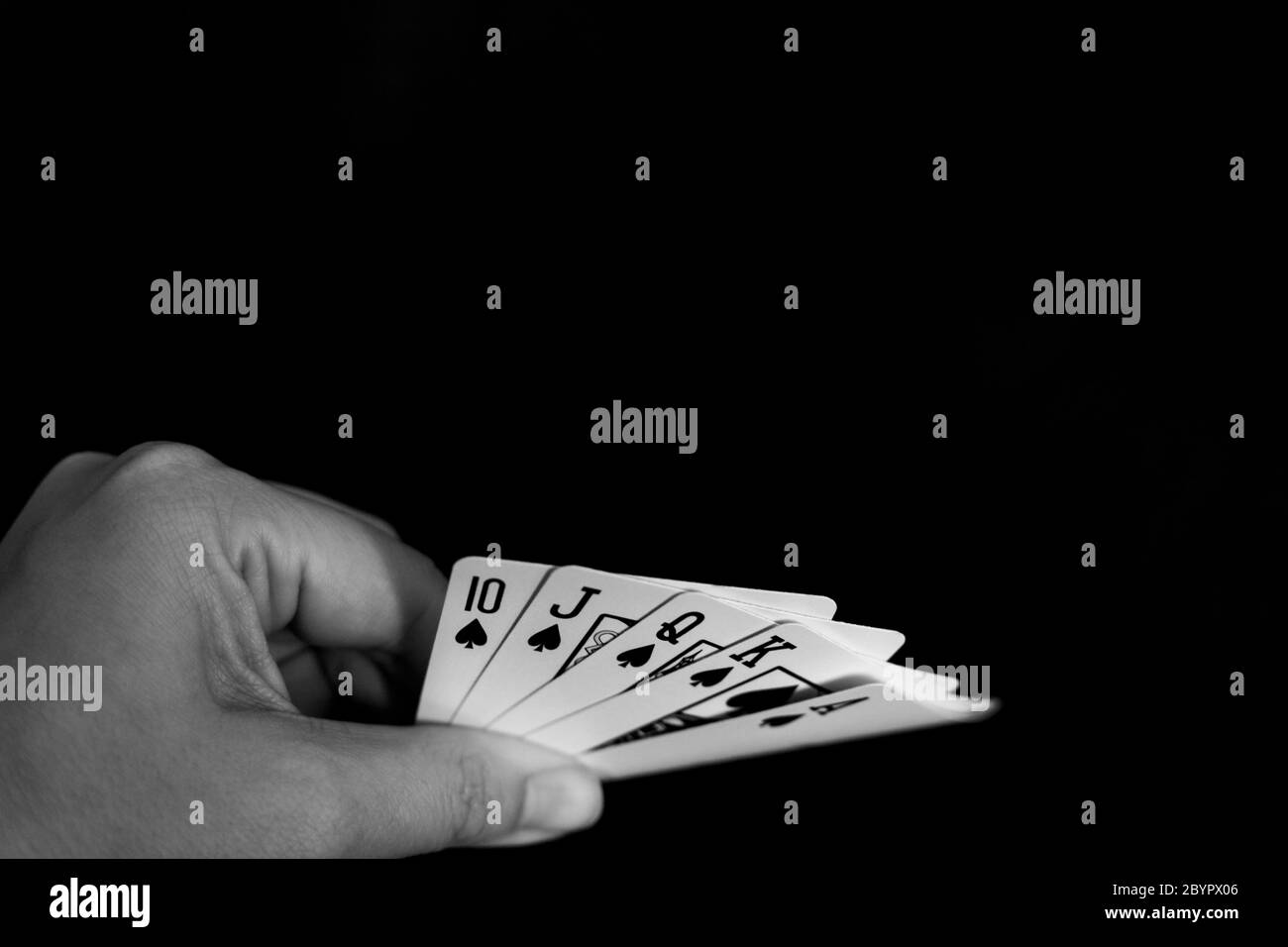 Royal flush of spades hi-res stock photography and images - Alamy