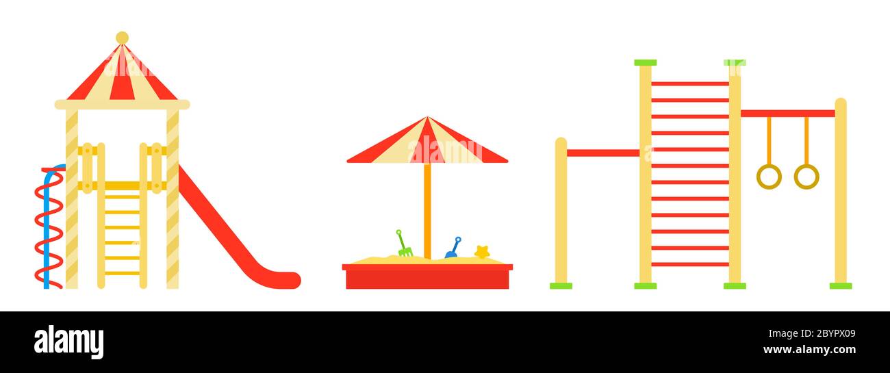 Wooden play complex for children yard Stock Vector Image & Art - Alamy