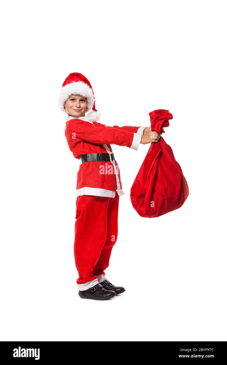 Boy holding a sack Stock Photo - Alamy