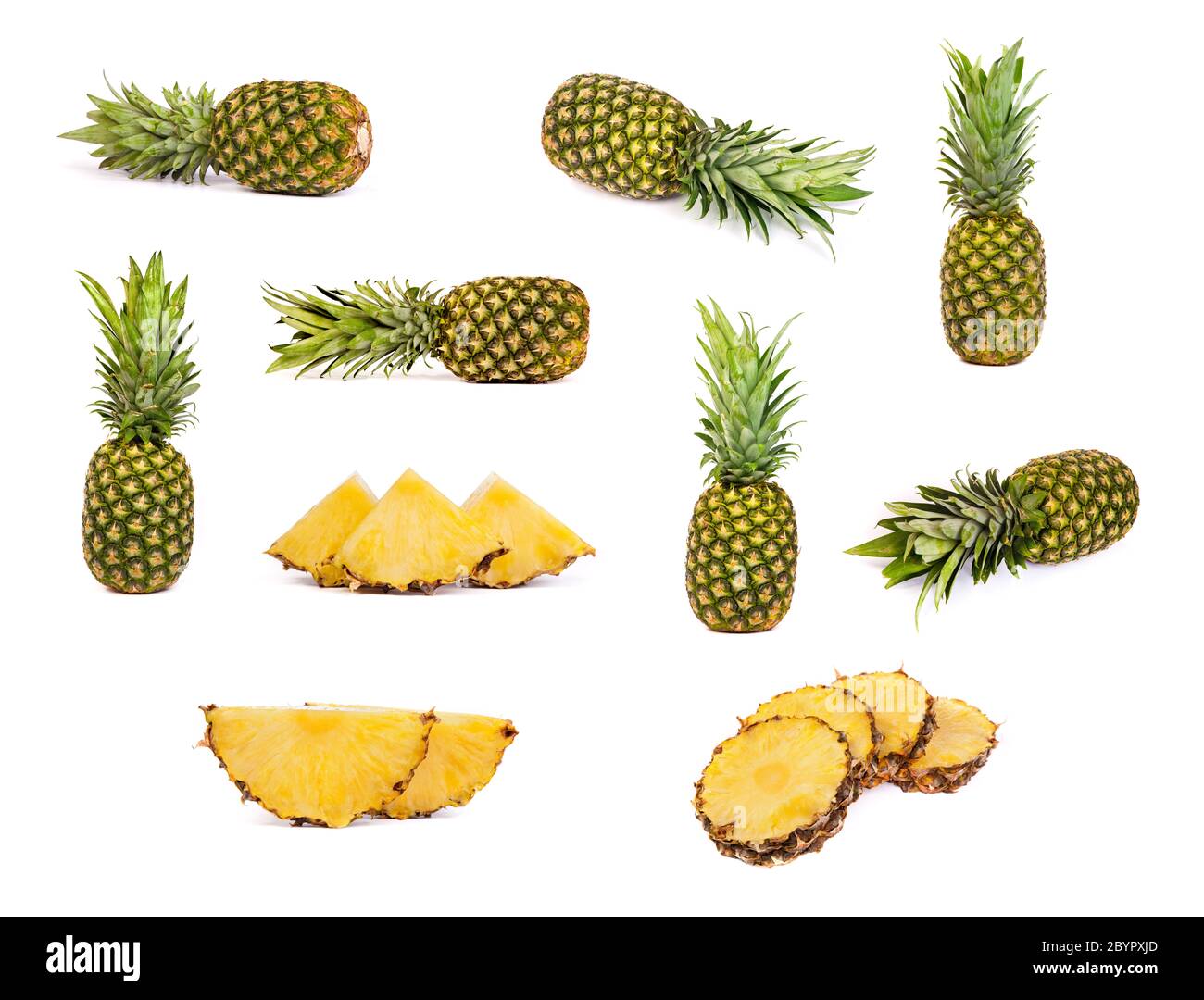 set of pineapples isolated on white Stock Photo - Alamy