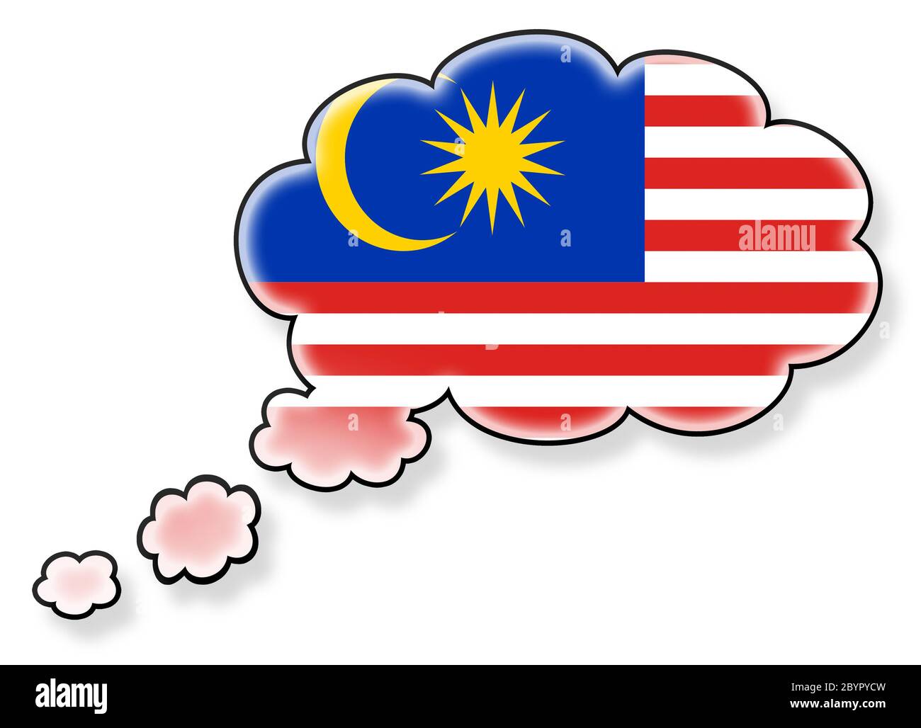 Flag in the cloud, isolated on white background Stock Photo - Alamy