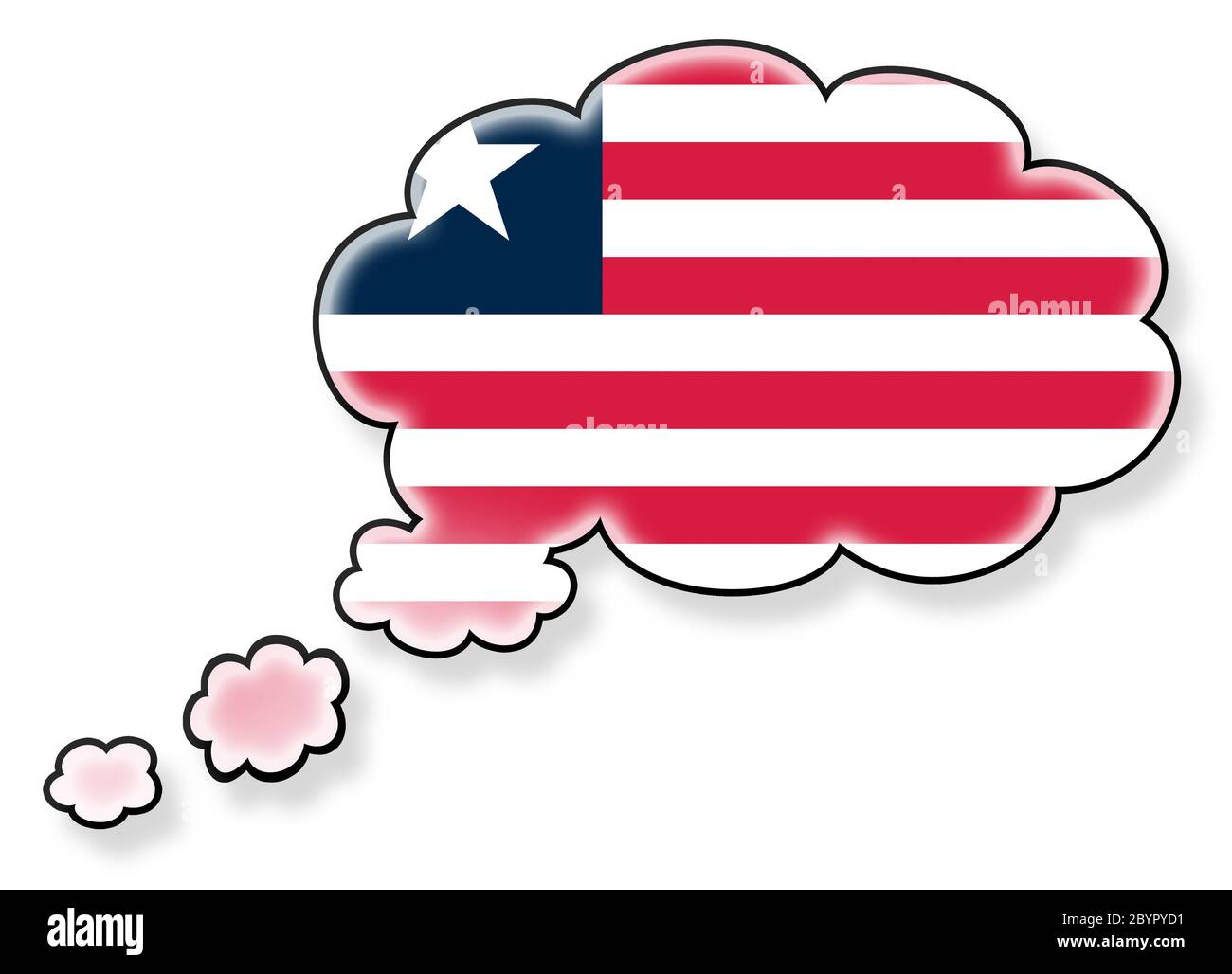 Flag in the cloud, isolated on white background Stock Photo - Alamy