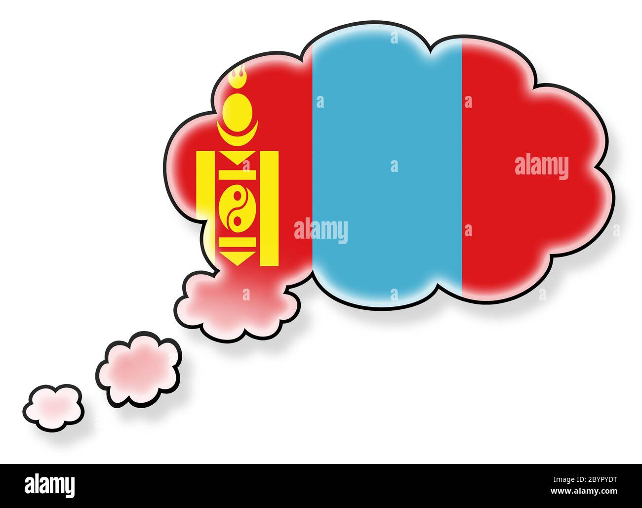 Flag in the cloud, isolated on white background Stock Photo - Alamy